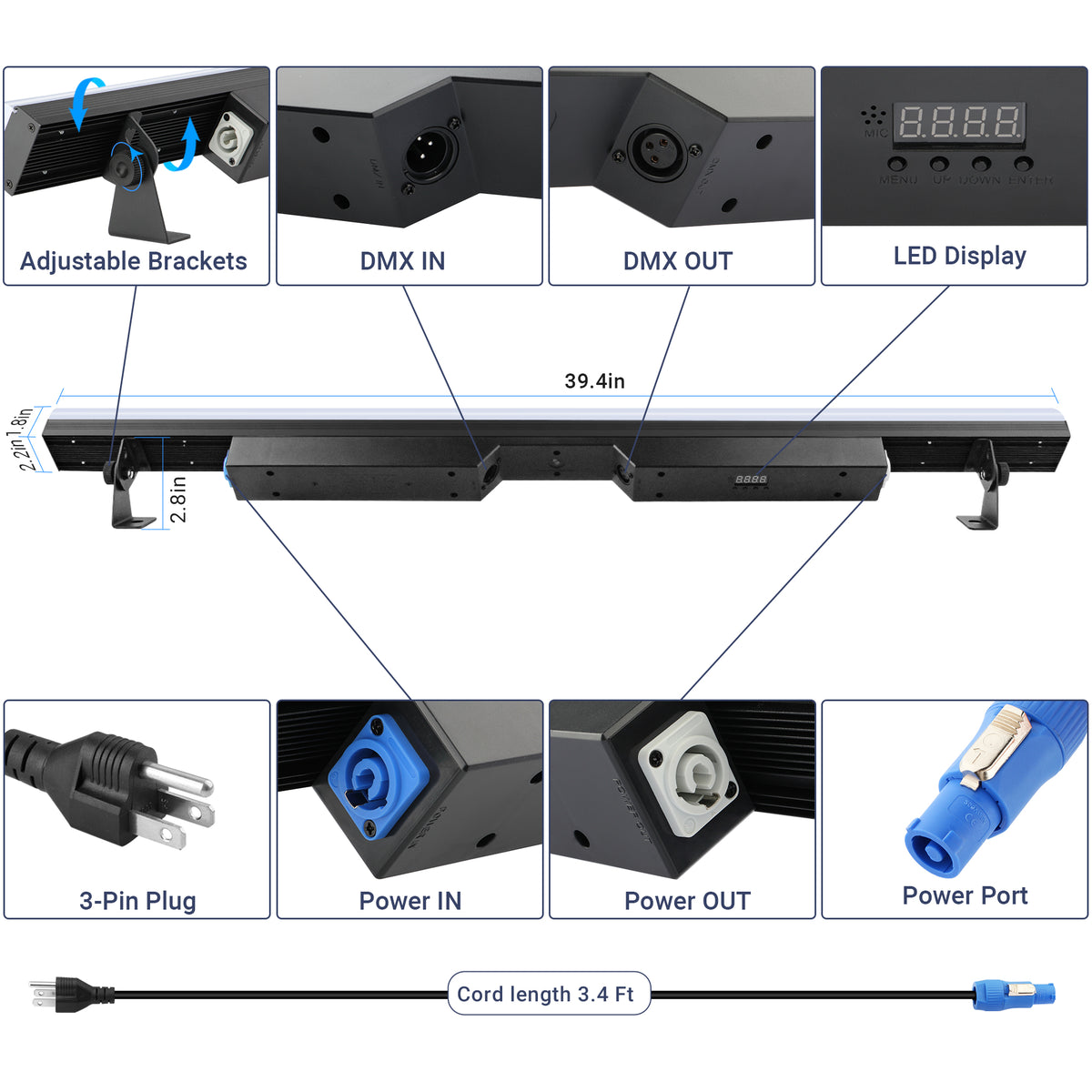 Shop 1m LED Stage Wash Light Bar - RGBW 4in1