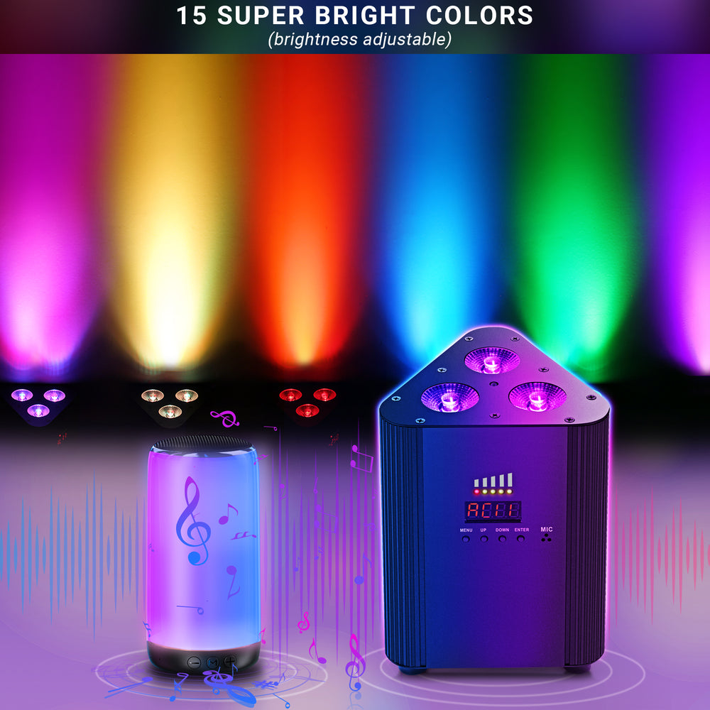Shop Battery-Powered Wireless Uplighting Par Light - RGBW 4n1